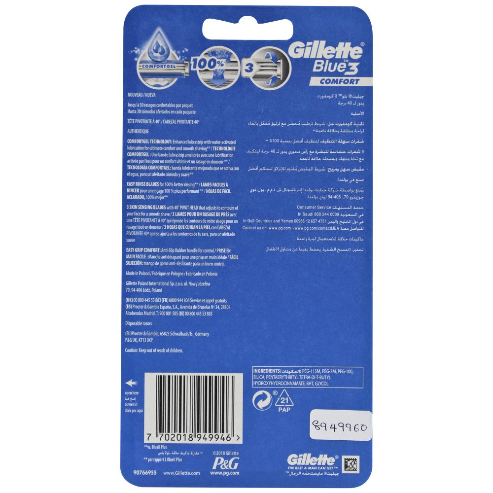 Shop Gillette Razor Blue 3. Limited Stock - OzGalore